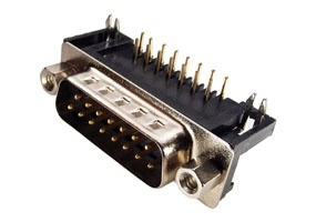 D-TYPE PLUG 15-WAY PCB MOUNTING ANGLED | Fabian Enterprises Ltd